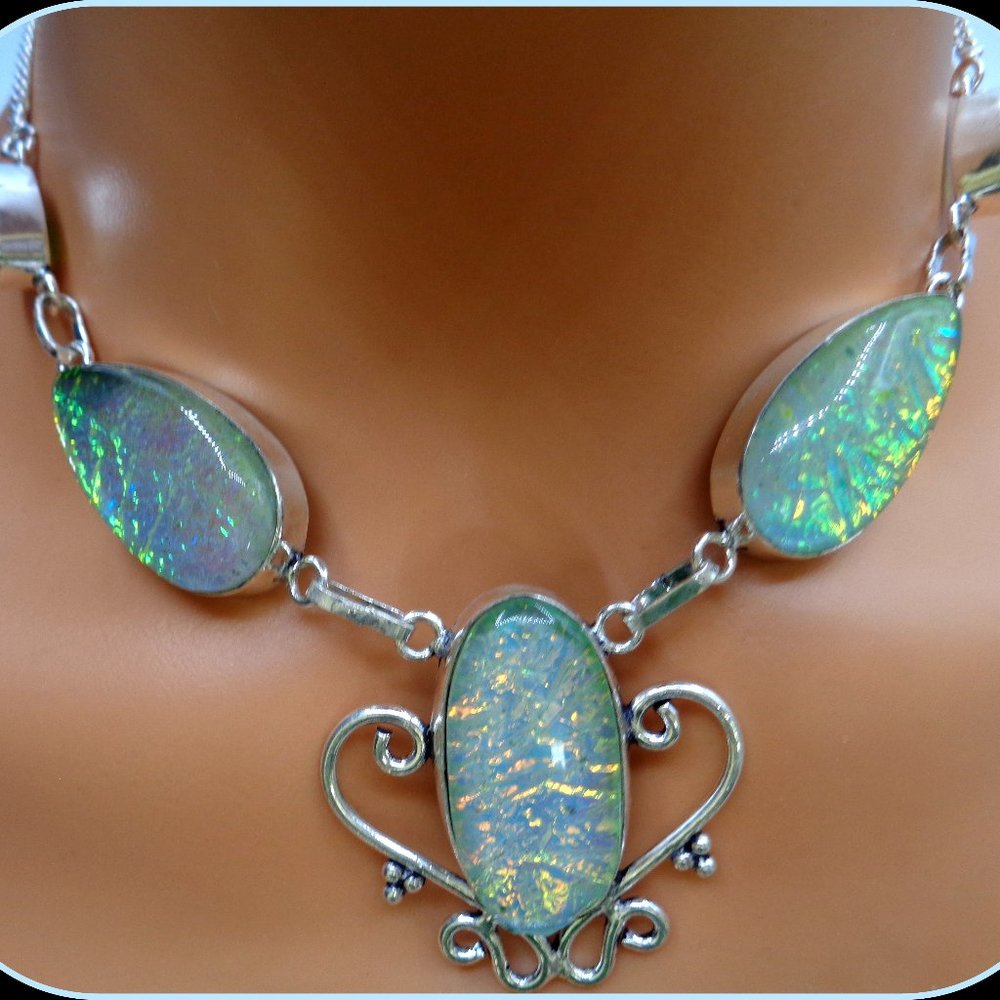 Australian Triple Fire Opal Gemstone Handcrafted Ladi… - Gem